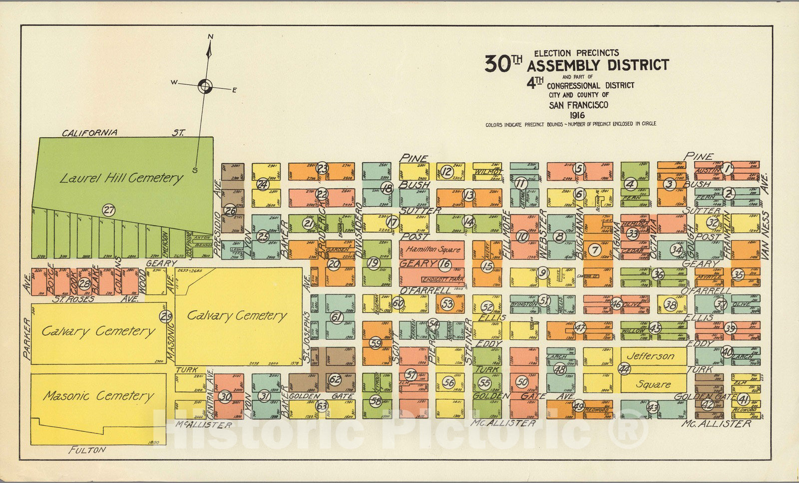 Historic Map : Election Precincts. 30th Assembly District and Part of ...