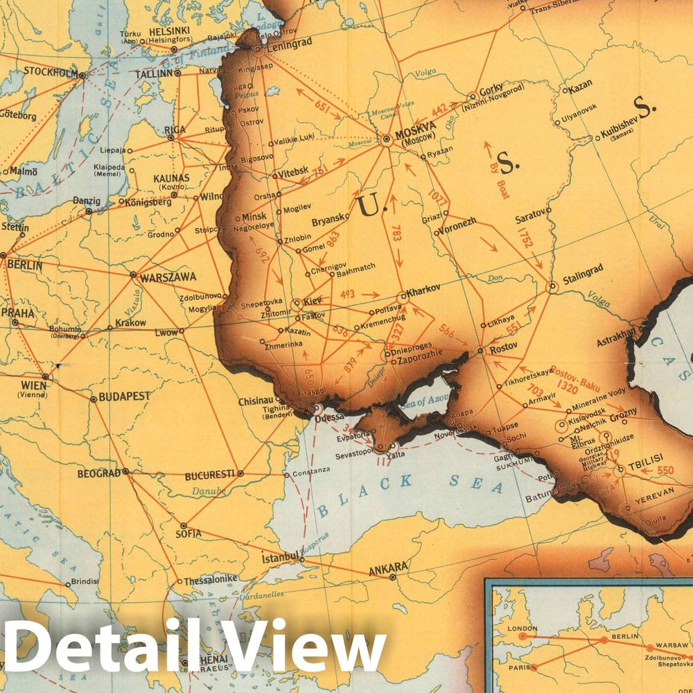 Historic Map : Intourist map of the Soviet Union, 1939 - Vintage Wall ...