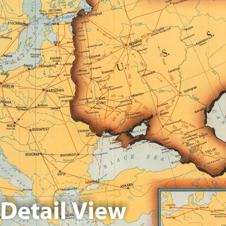Historic Map : Intourist map of the Soviet Union, 1939 - Vintage Wall ...