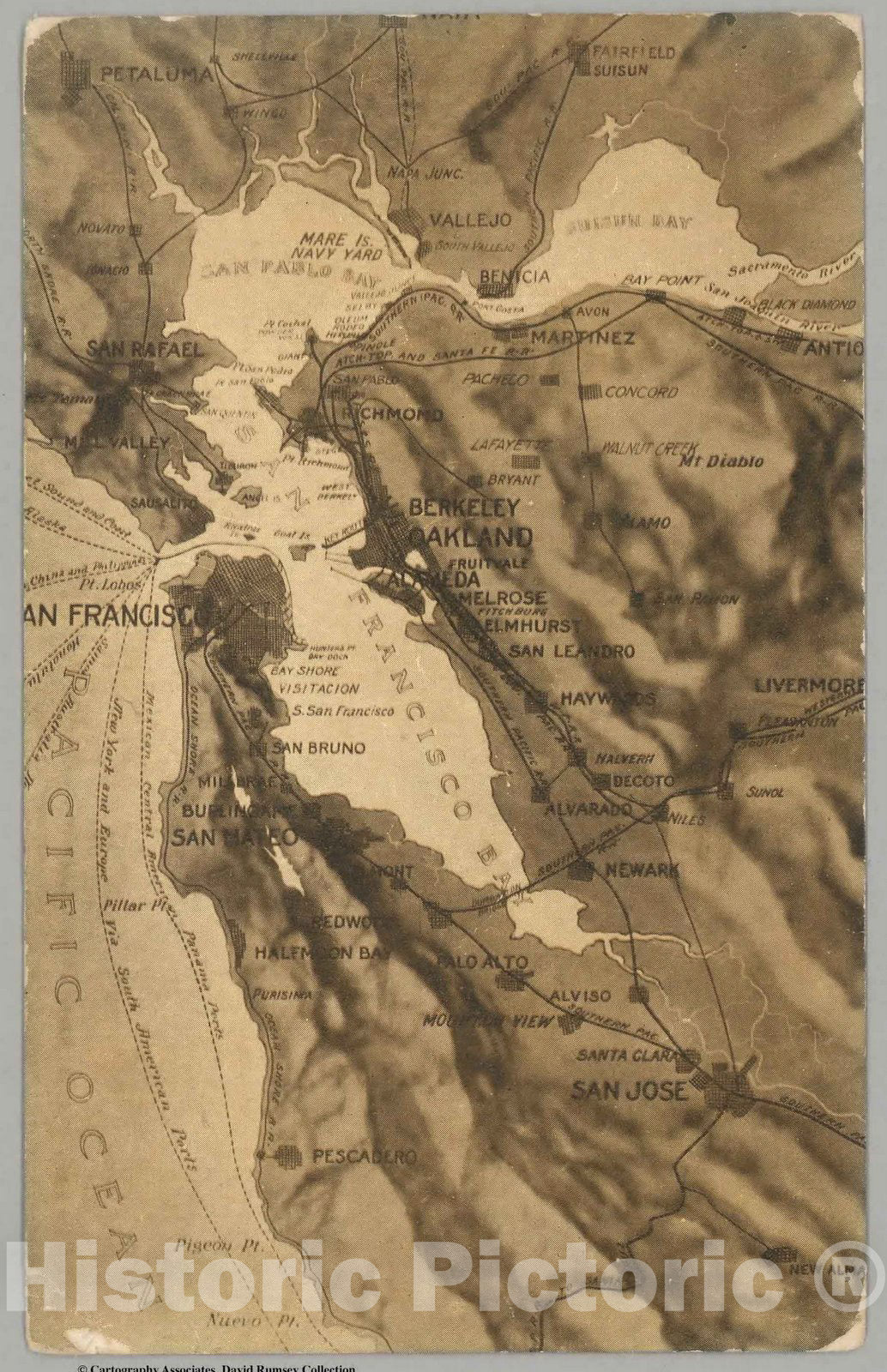 Historic Wall Map : Ephemera, San Francisco Bay Area. 1928 - Vintage W ...