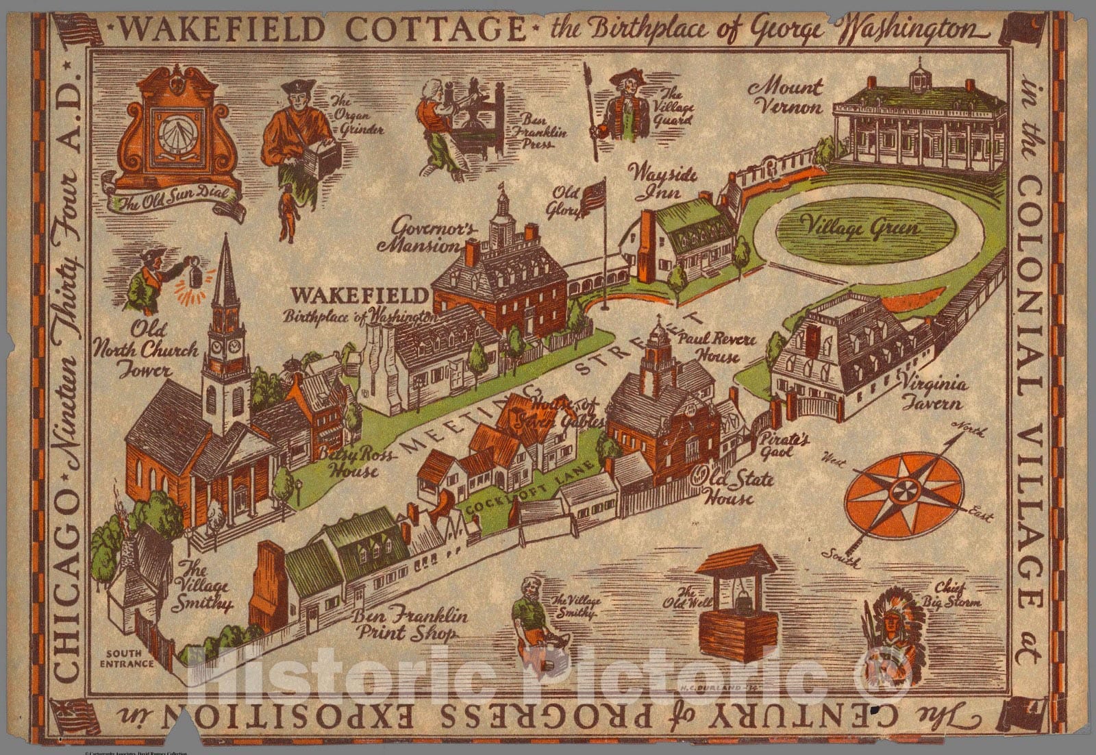 Historic Map : Colonial Village at the Century of Progress Exposition ...
