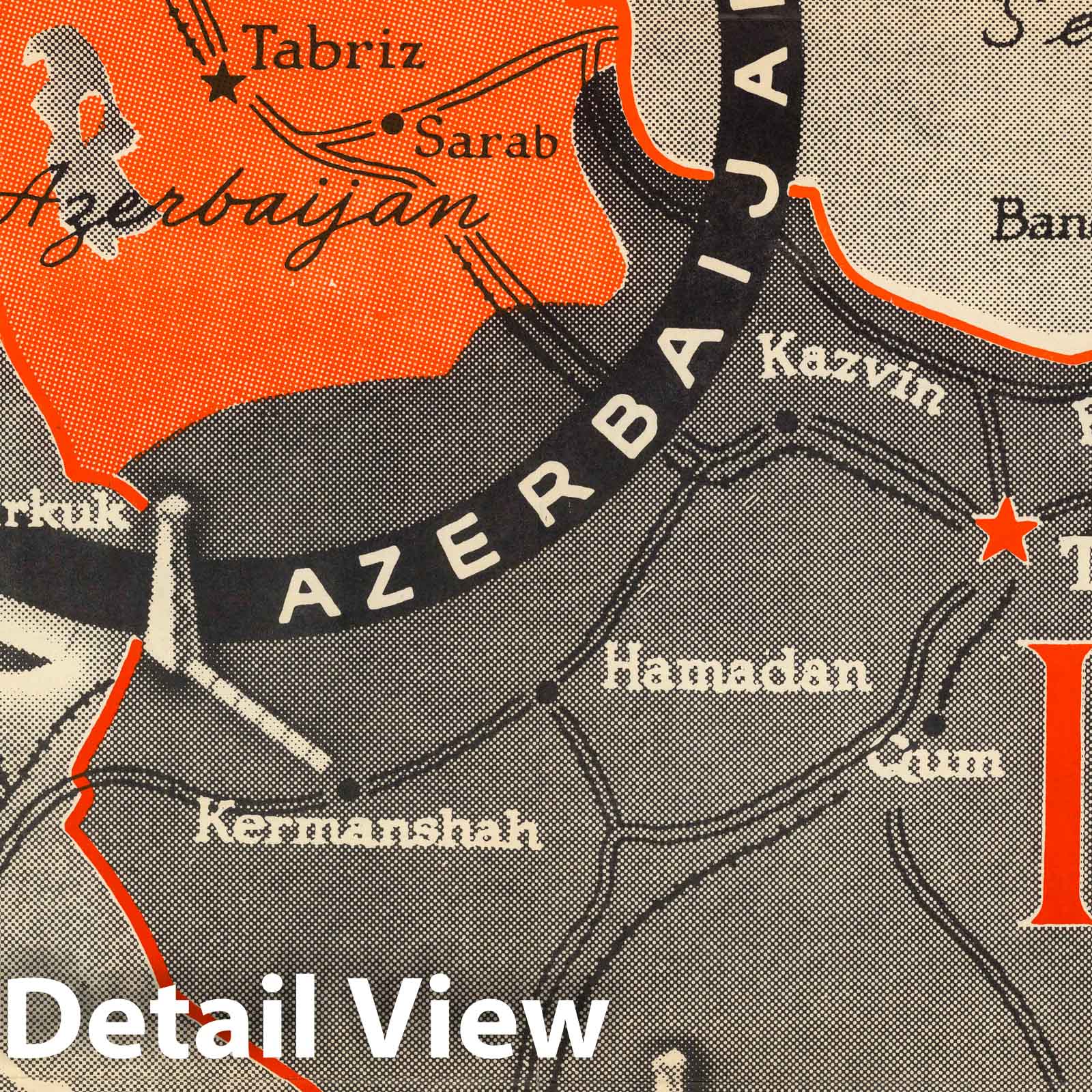 Historic Map : Azerbaijan and Iran. 1945 - Vintage Wall Art - Historic ...