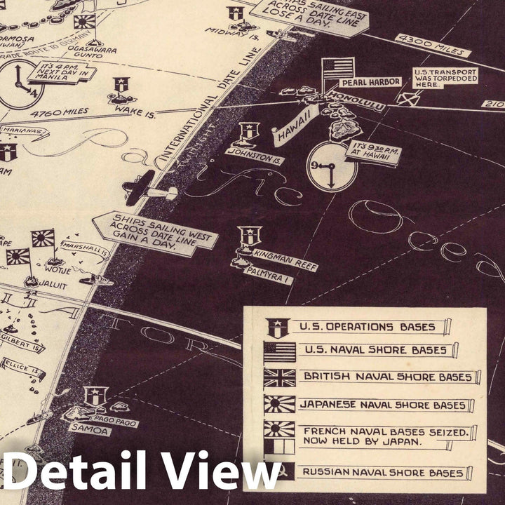 Historic Map : Progressive Naval War Map of the Pacific War Operations ...