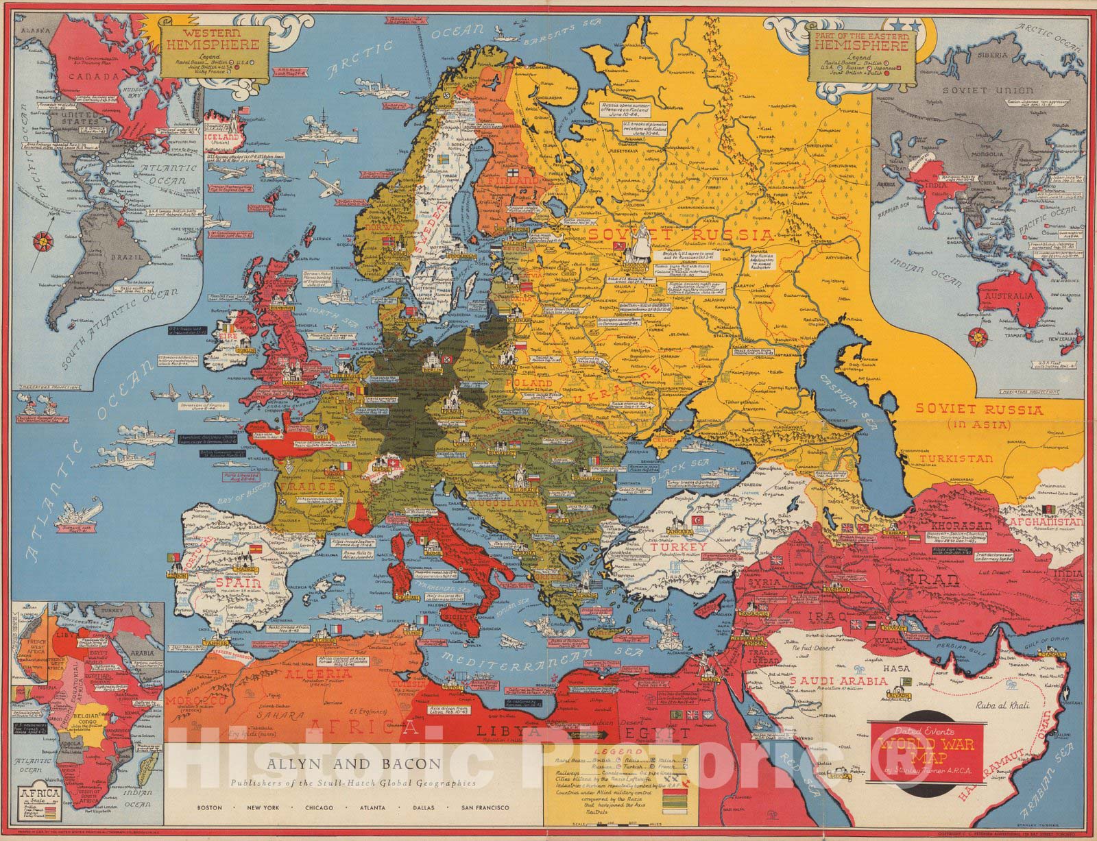 Historic Map : Dated Events World War Map, 1944 - Vintage Wall Art ...