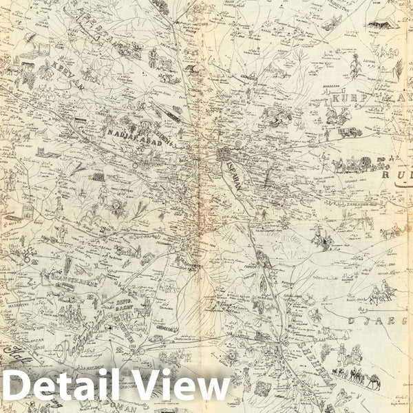 Historic Map : Iran, (Iran) Isfahan and Shehreza Shehrekurd Faridan Na ...