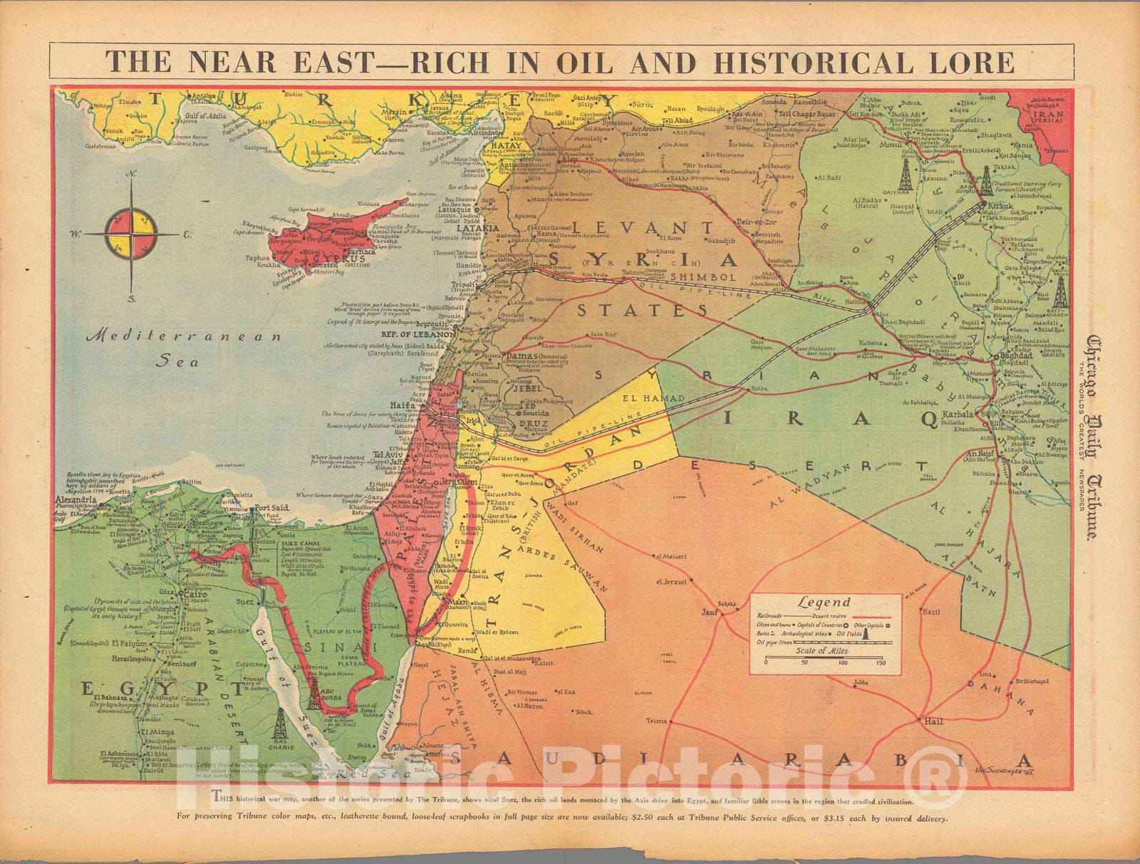 Historic Map : The Near East - Rich in oil and historical lore 1942 ...