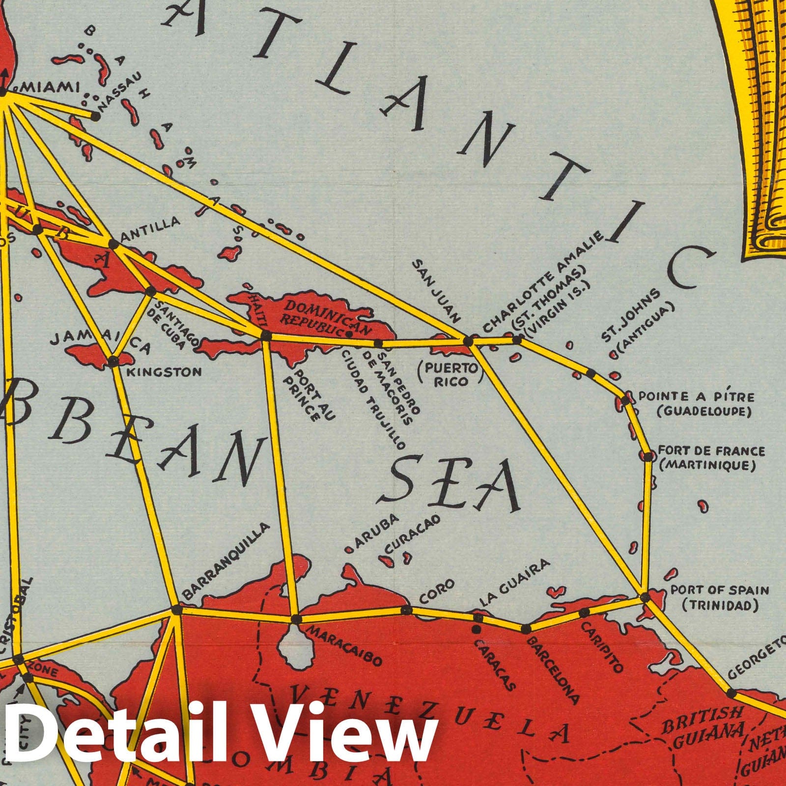 Historic Map : Pocket Map, Routes of the famous flying Clipper ships 1 ...