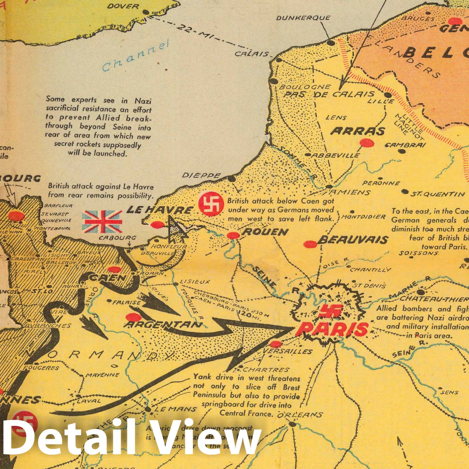 Historic Map : France 1943 - Vintage Wall Art – Historic Pictoric