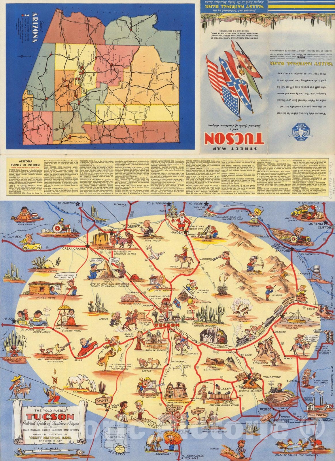 Historic Map : Pocket Map, The Old Pueblo Tucson 1950 - Vintage Wall A ...