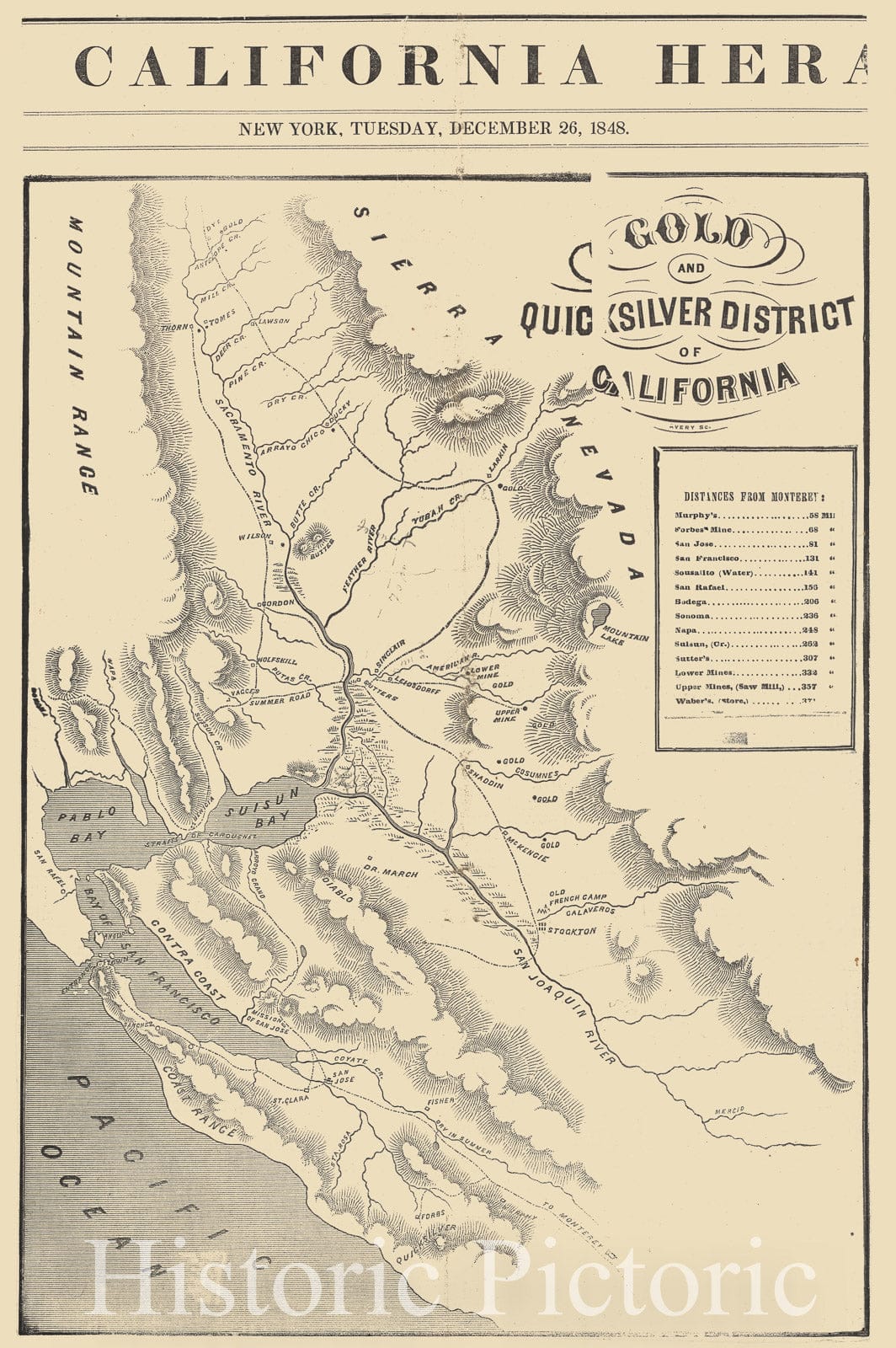 Gold Rush Map 1848