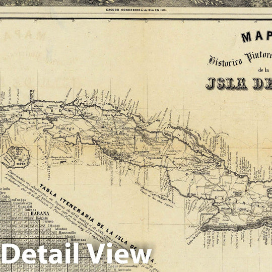 Historic Map : Cuba, Mapa Historico Pintoresca Moderno de al Isla De C ...