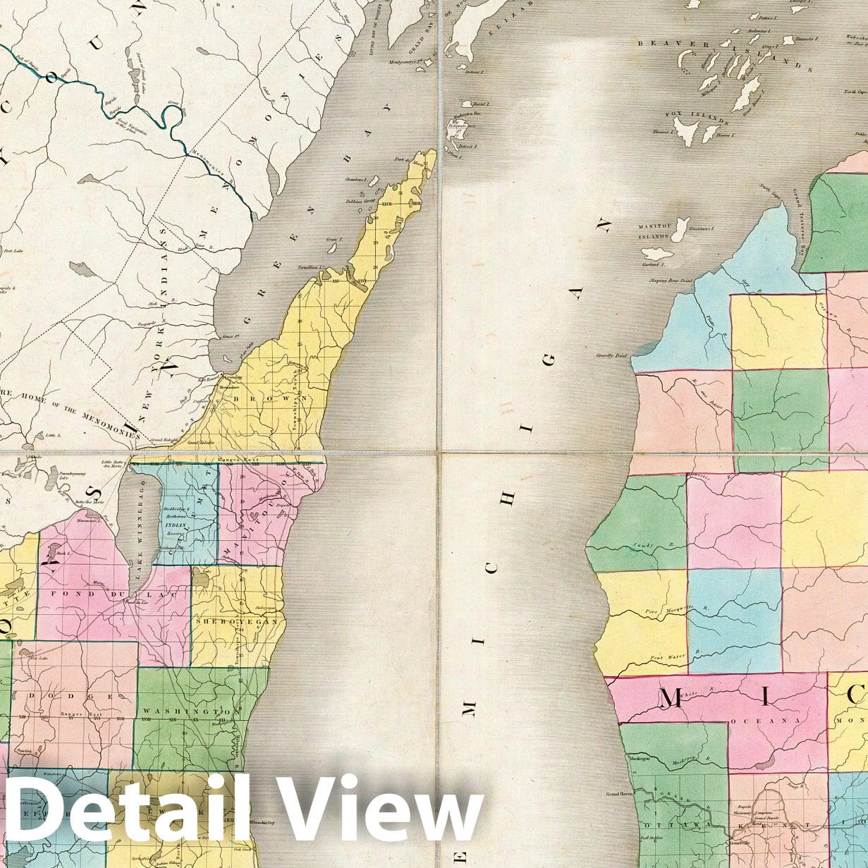 Historic Map : Map of Michigan & Part of Wisconsin Territory, 1839 - V ...