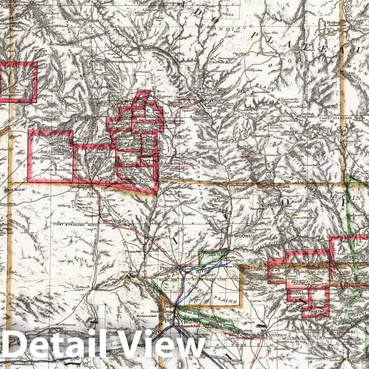 Official Map of The Territory of Arizona, 1880 - Vintage Wall Art ...