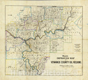 Historic Map : Map of Venango County Oil Regions, 1865 - Vintage Wall ...