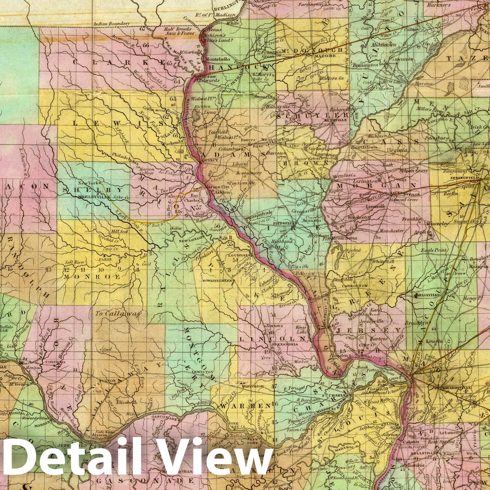 Historic Map : Pocket Map, Illinois and Missouri. 1840 - Vintage Wall ...