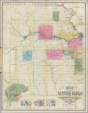 Historic Map : Map of Eastern Kansas, 1856 - Vintage Wall Art ...