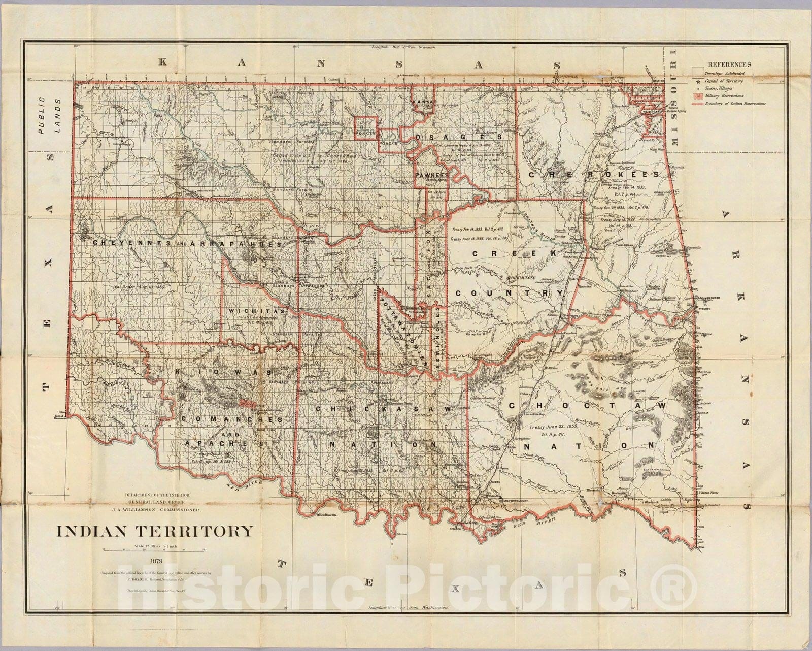 Historic Map : Pocket Map, Indian Territory. 1879 - Vintage Wall Art ...