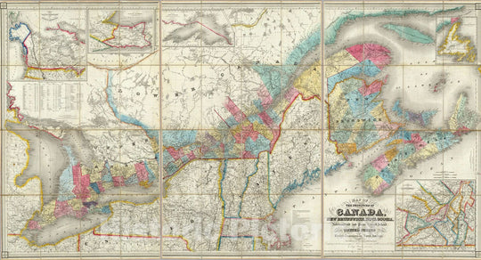 Historic Map : Map of The Provinces of Canada, 1846 - Vintage Wall Art ...