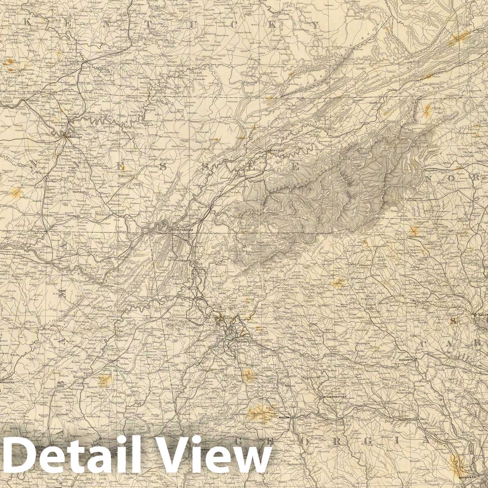 Historic Map : Military map showing the marches of the United States F ...