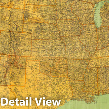 Historic Map : Wall Map, United States and territories. 1890 - Vintage ...