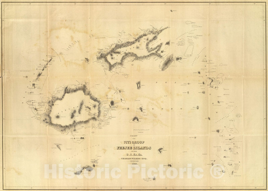 Historic Map - Exploration Book, Chart of the Viti Group or Feejee Isl ...