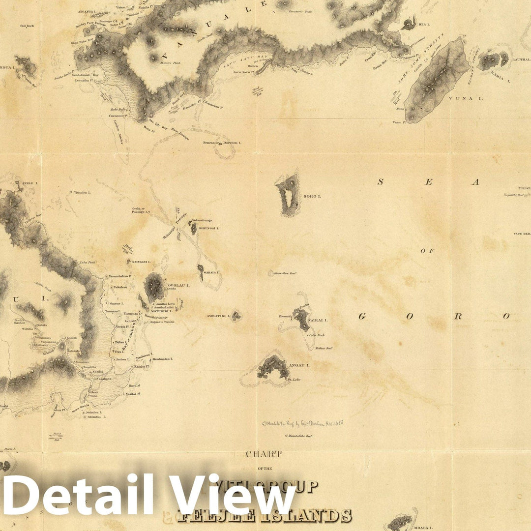 Historic Map - Exploration Book, Chart of the Viti Group or Feejee Isl ...