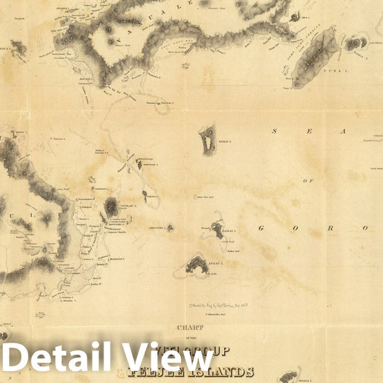 Historic Map - Exploration Book, Chart of the Viti Group or Feejee Isl ...