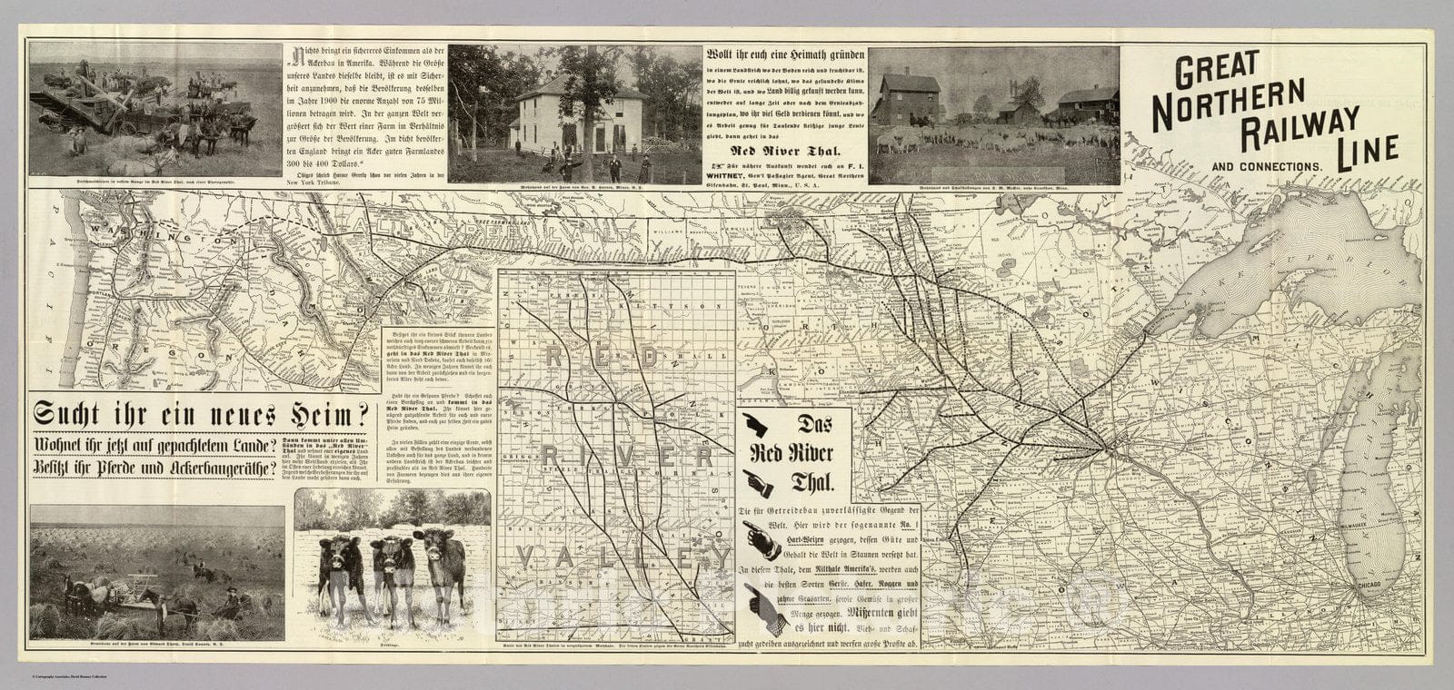 Historic Map : Timetable Map, Great No. RR line. 1892 - Vintage Wall A ...
