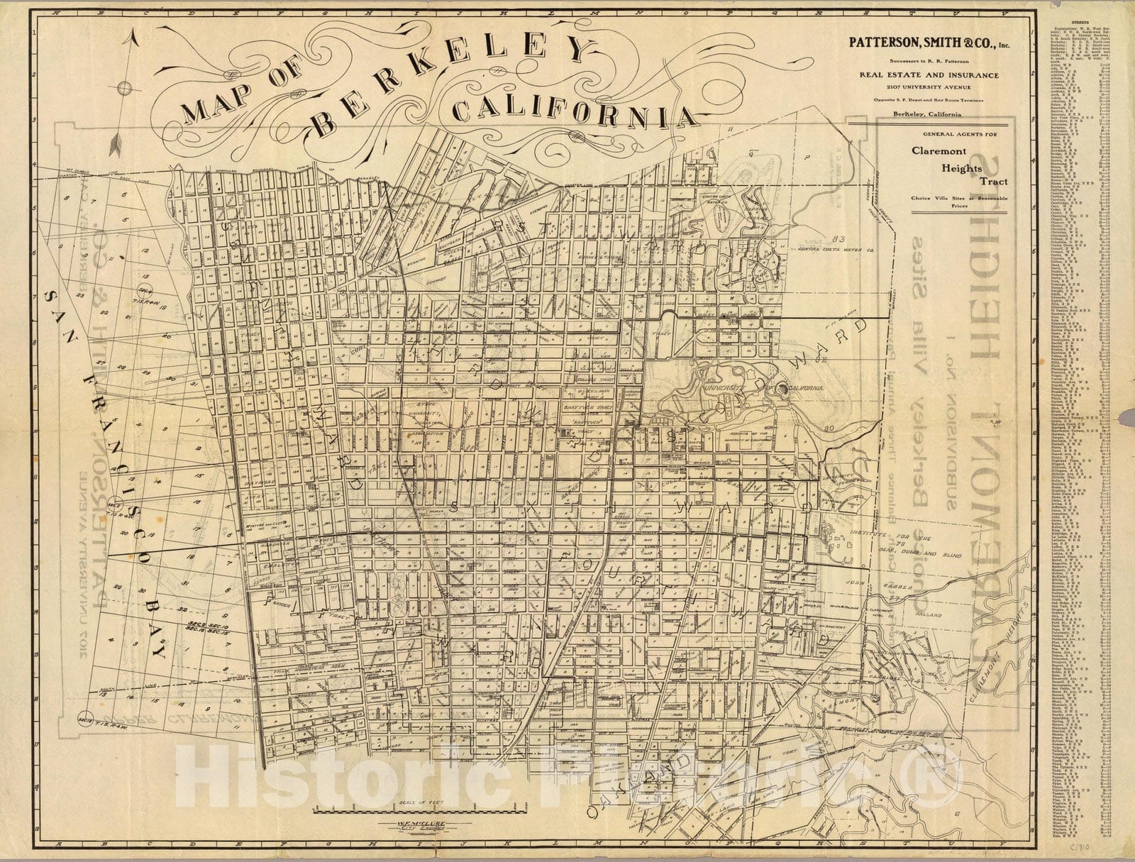 Berkley California Map Berkeley City Streets Pin Map Wall Art