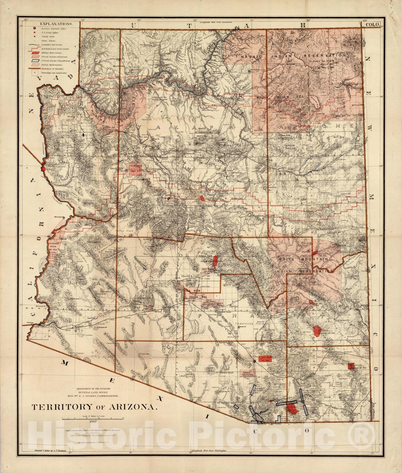 Historic Map : Department of The Interior General Land office Map - Te ...