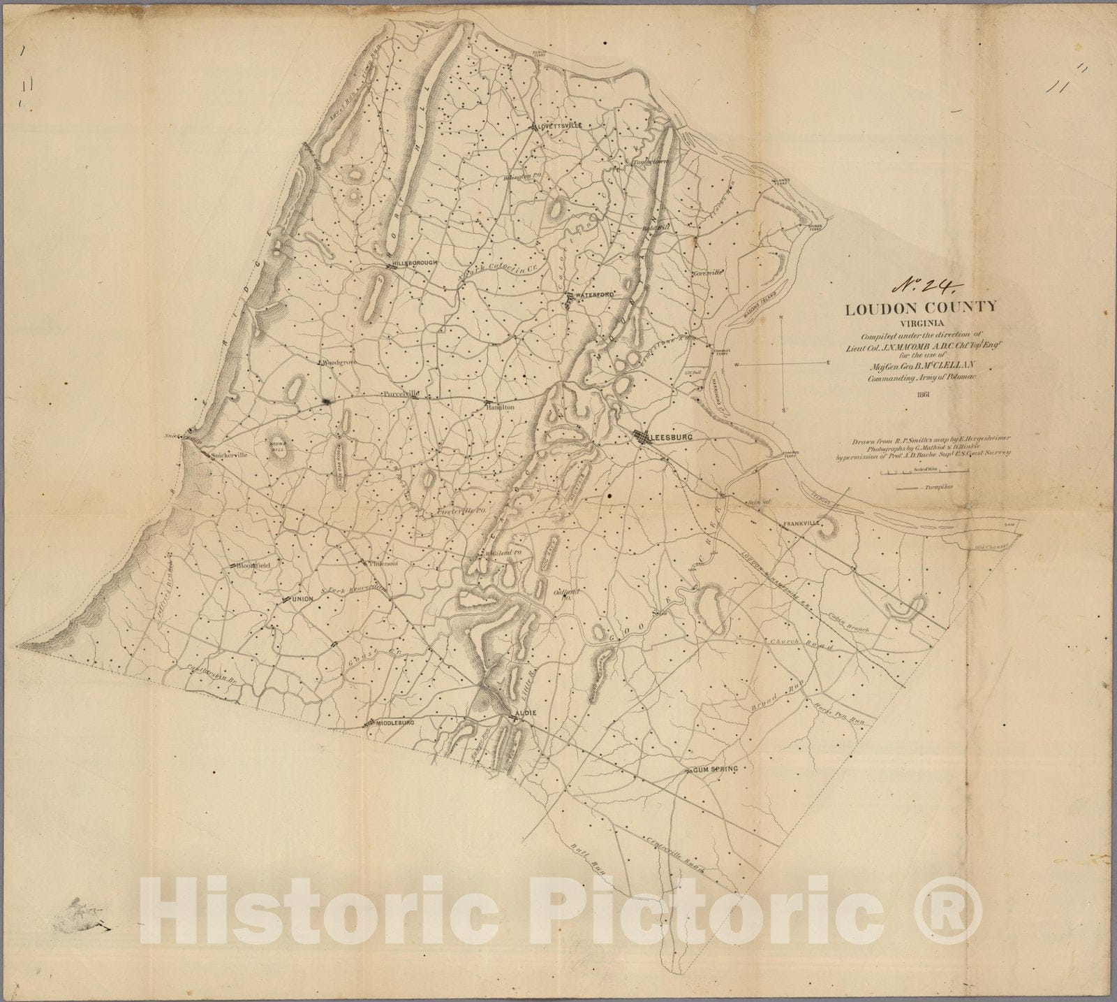 Historic Map : Loudon County Virginia 1861 - Vintage Wall Art ...