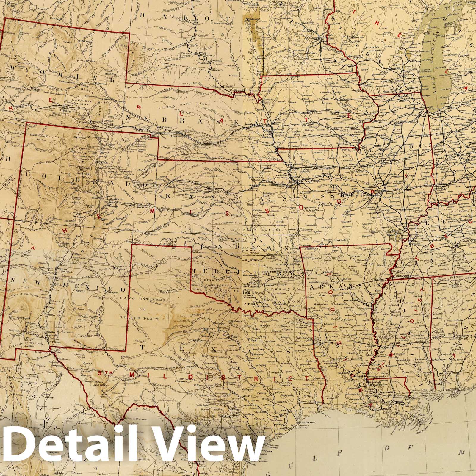 Historic Map : Composite: Military Map of the United States, 1869 v1 ...