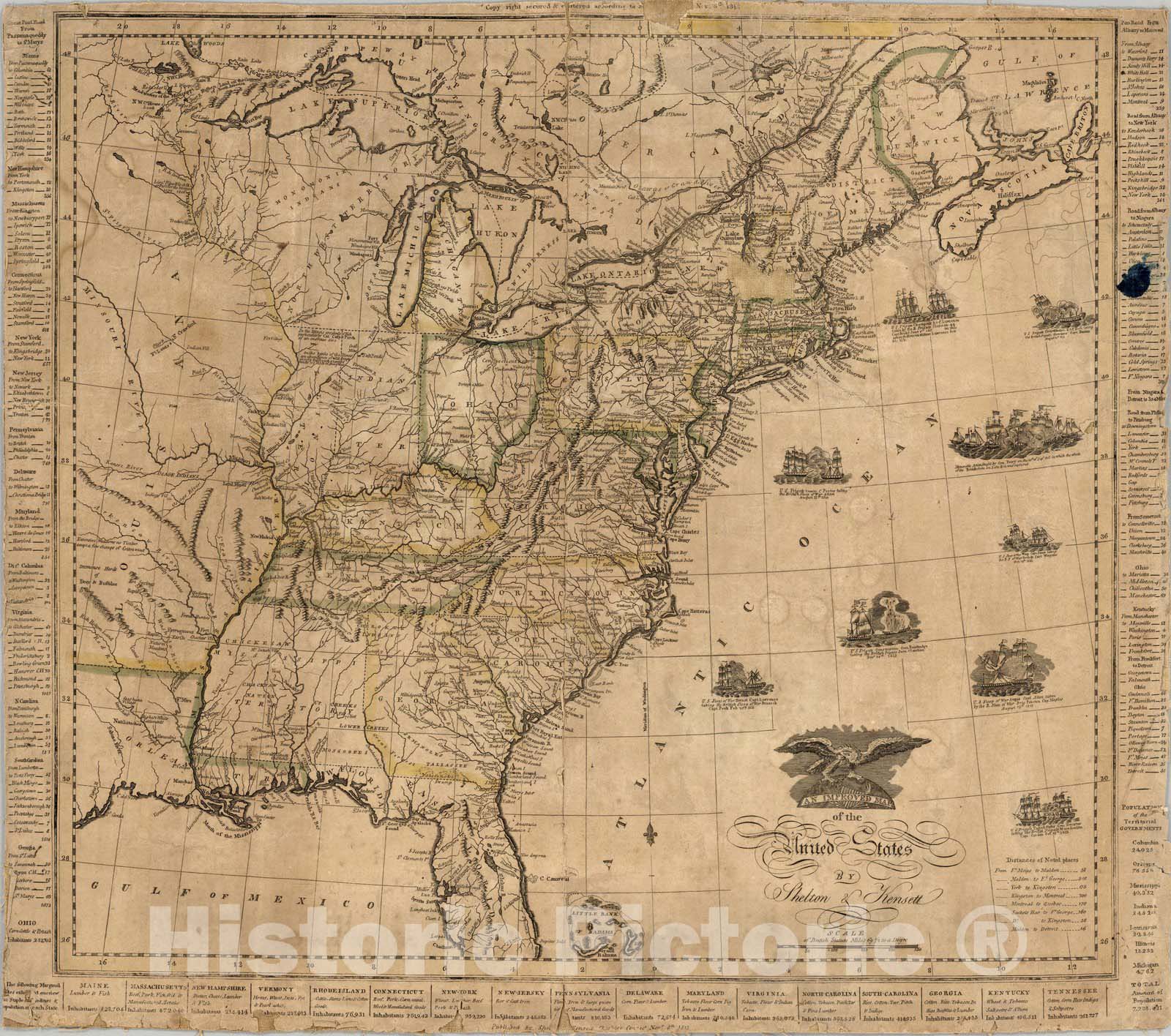 Historic Map : Map of the United States, 1813 - Vintage Wall Art ...