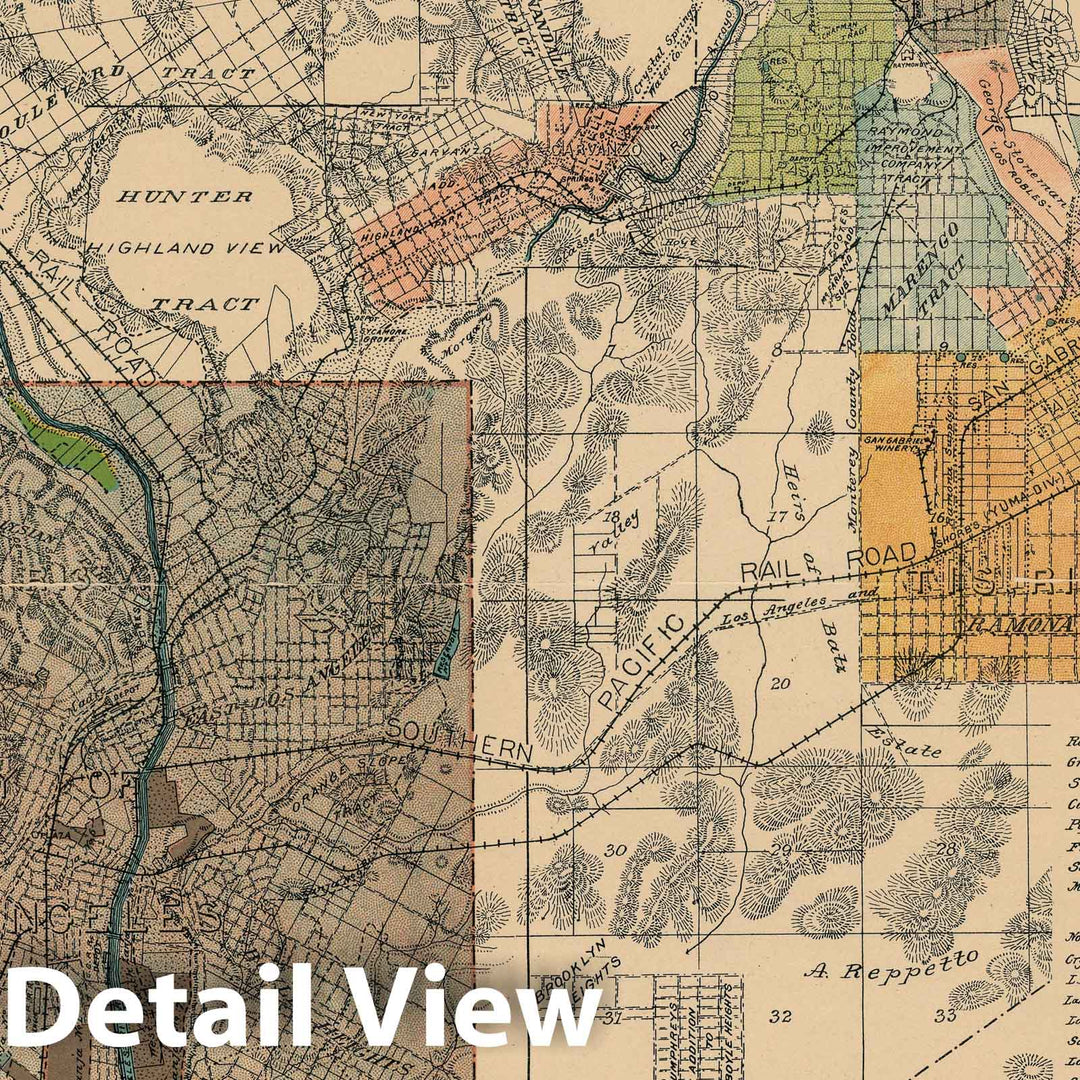 Historic Map : Los Angeles. Detail Irrigation Map, 1888 - Vintage Wall ...
