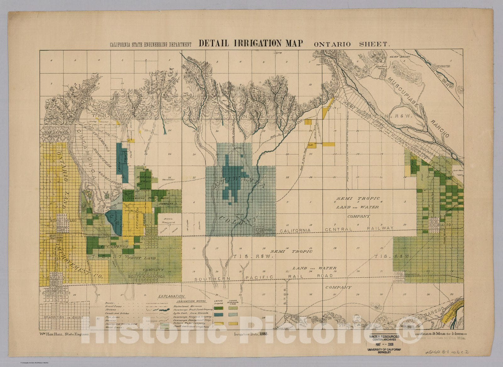 Historic Map : Ontario. Detail Irrigation Map, 1888 - Vintage Wall Art ...