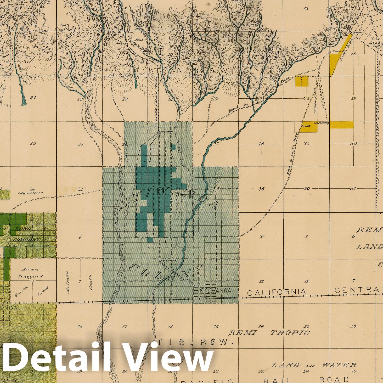 Historic Map : Ontario. Detail Irrigation Map, 1888 - Vintage Wall Art ...