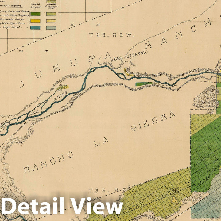 Historic Map : Riverside. Detail Irrigation Map, 1888 - Vintage Wall A ...