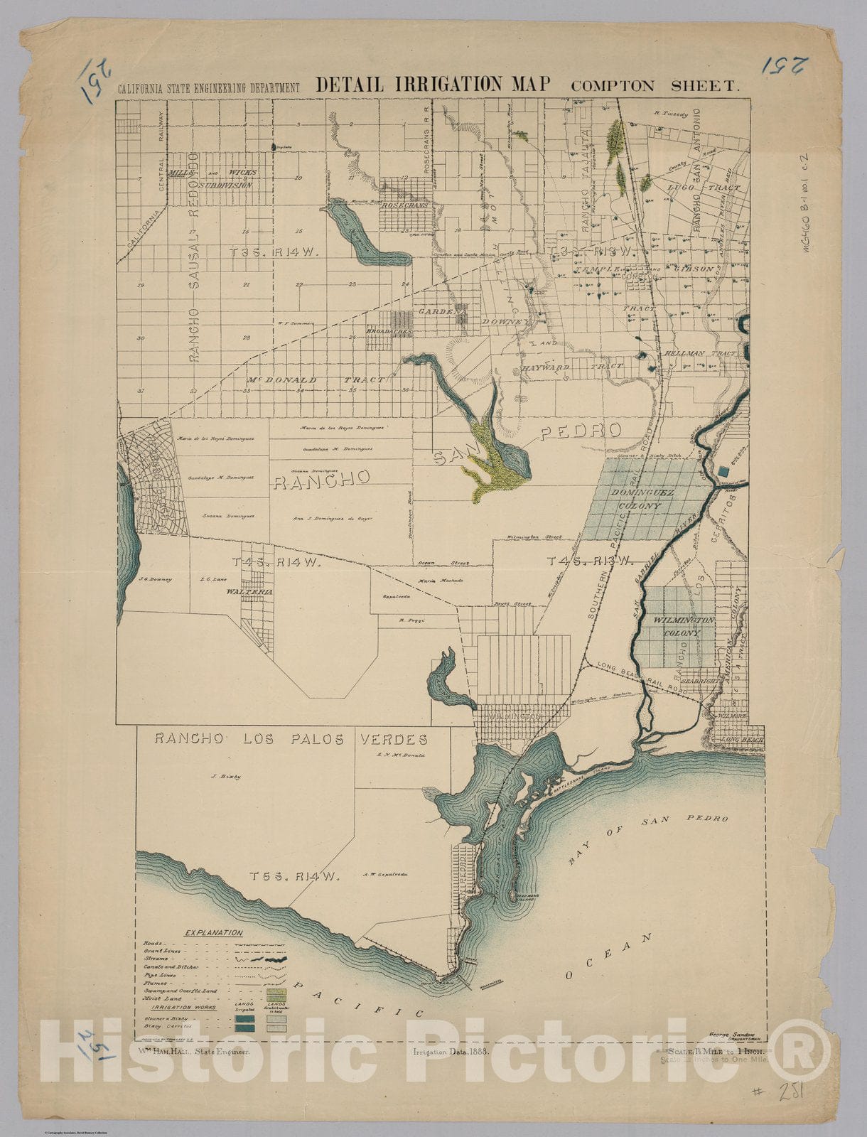 Historic Map : Compton. Detail Irrigation Map, 1888 - Vintage Wall Art ...