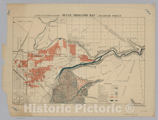 Historic Map : Anaheim. Detail Irrigation Map, 1888 - Vintage Wall Art ...