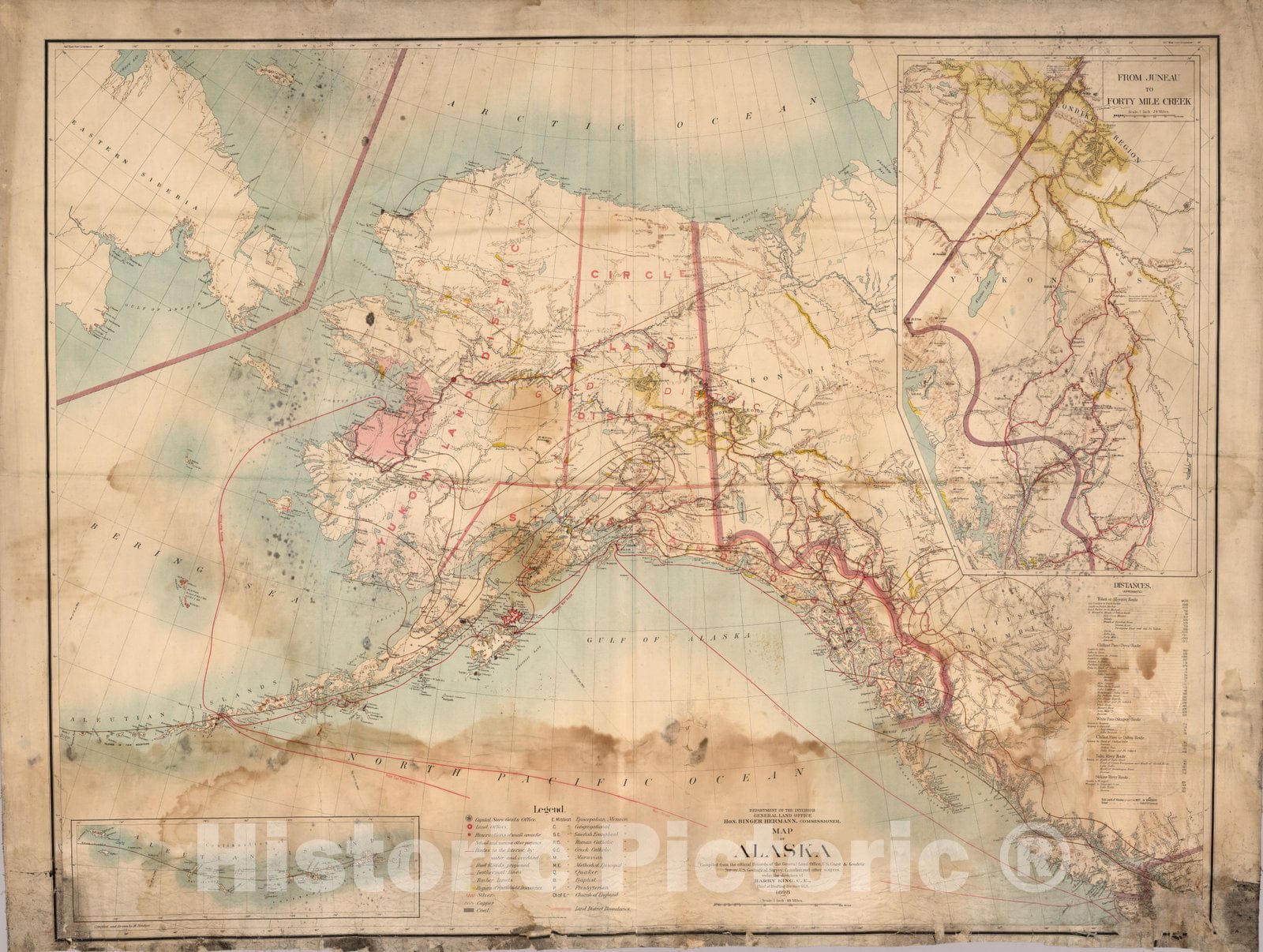 Alaska Topographic Map 1898 | Historical Map Print | Historic Pictoric