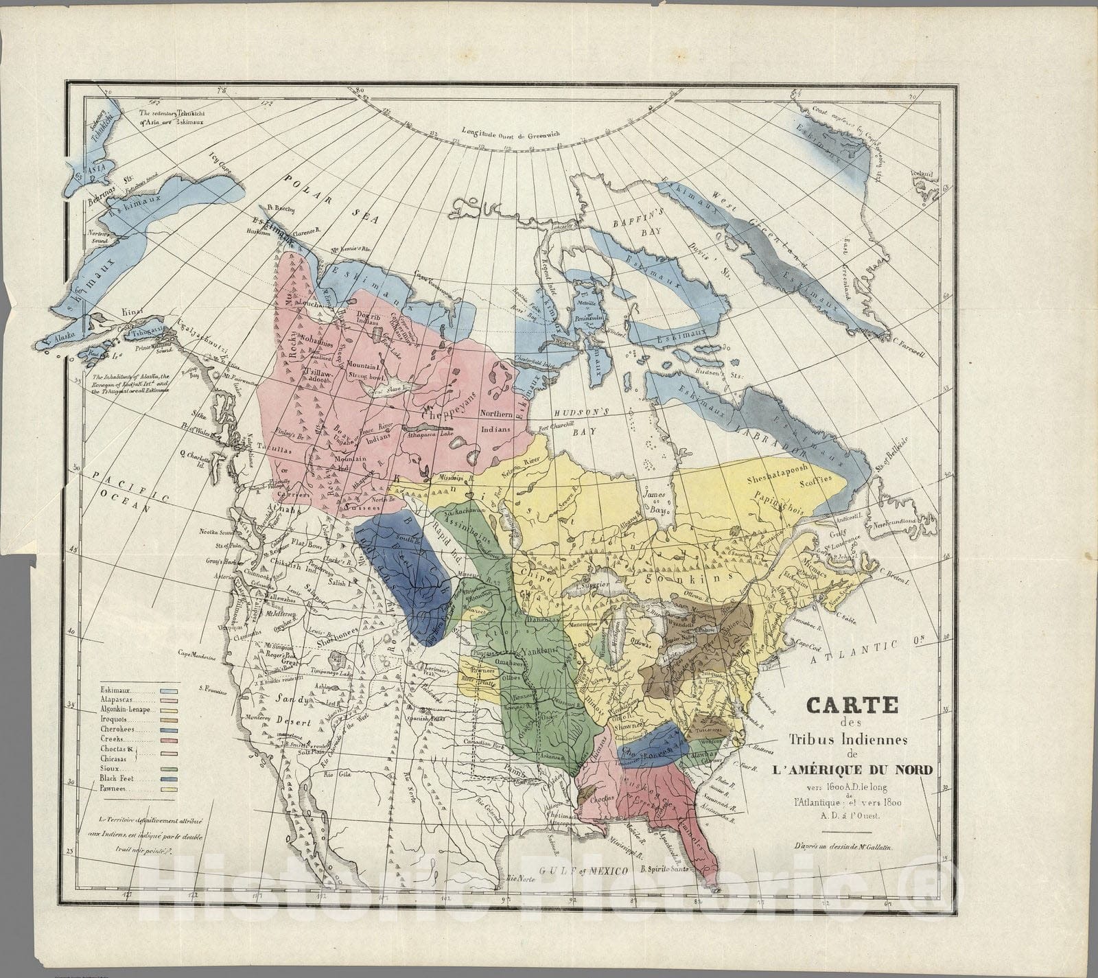Historic Map : Canada, , North America Carte des Tribus Indiennnes de ...