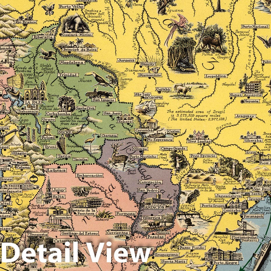 Historic Map : Moore-McCormack Lines Pictorial Map of South America, 1 ...