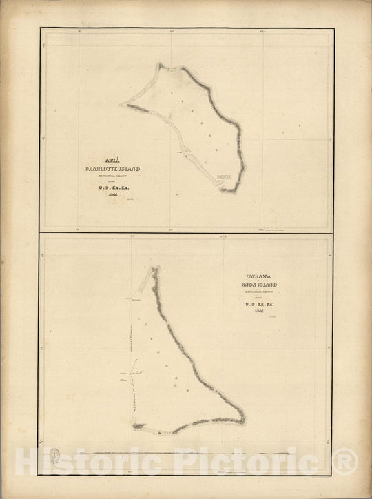 Historic Map : Apia or Charlotte Island, Tarawa or Knox Island, Kiriba ...