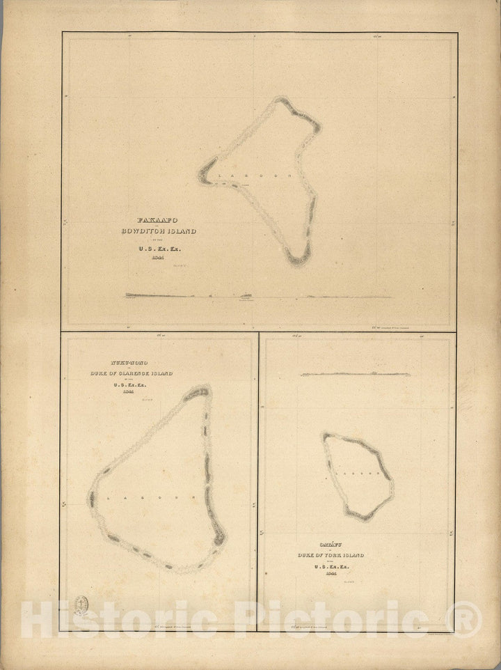 Historic Map : (Fakaofo), (Nukunonu Atoll), Oatafu or Duke of York Isl ...