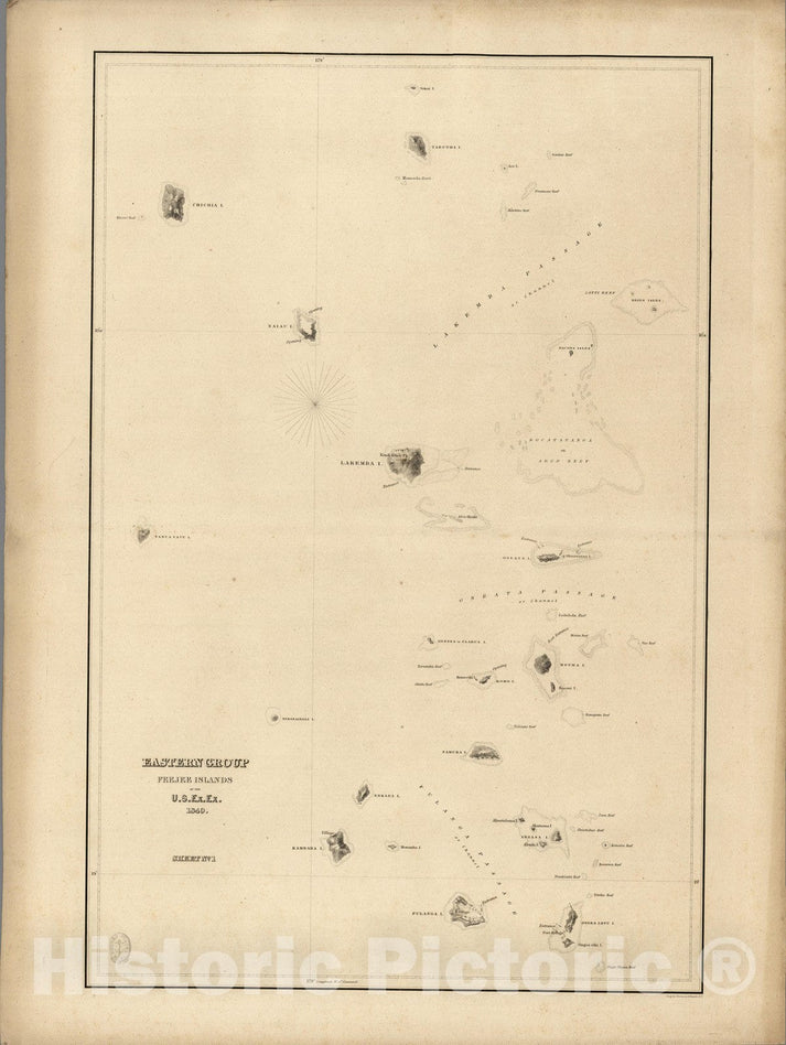 Historic Map : Eastern Group, Sheet 1, Feejee (Fiji) Islands. 1841 - V ...