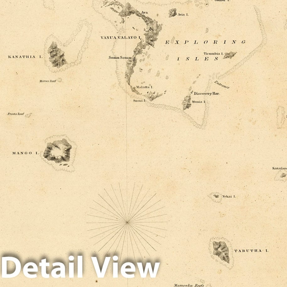 Historic Map : Eastern Group, Sheet 2, Feejee (Fiji) Islands. 1841 - V ...