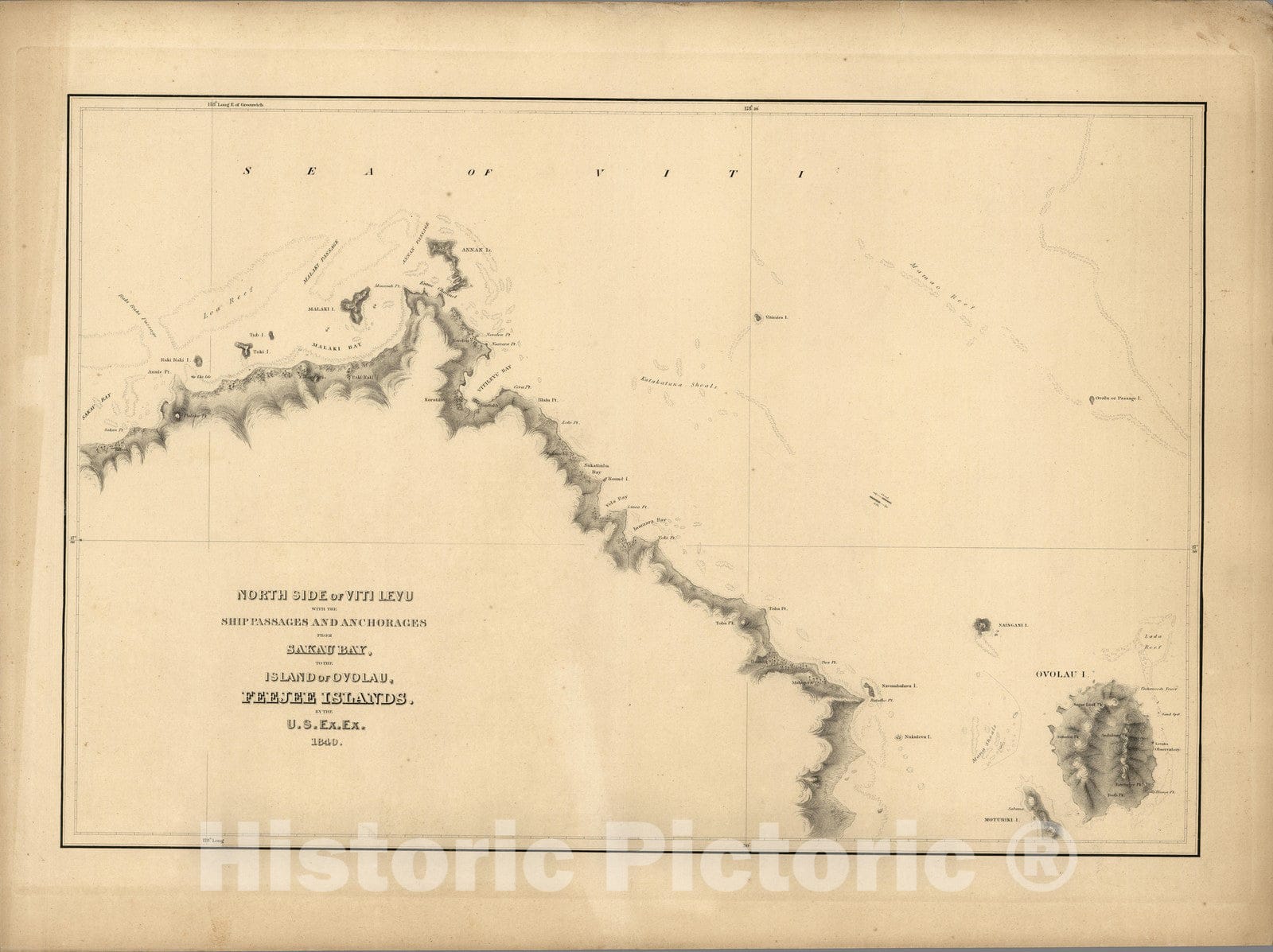 Historic Map : North Side of Viti Levu from Sakau Bay to the Island of ...
