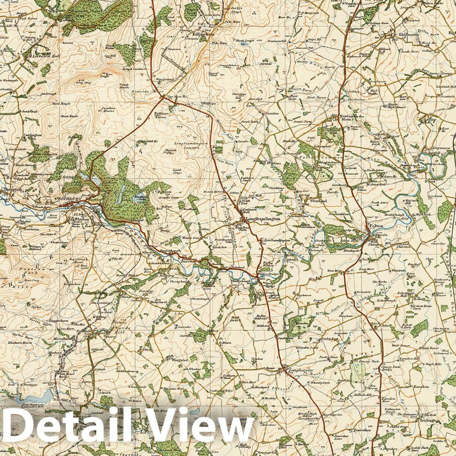 Historic Map : Sheet 4. Alnwick & Rothbury. 1922 - Vintage Wall Art ...