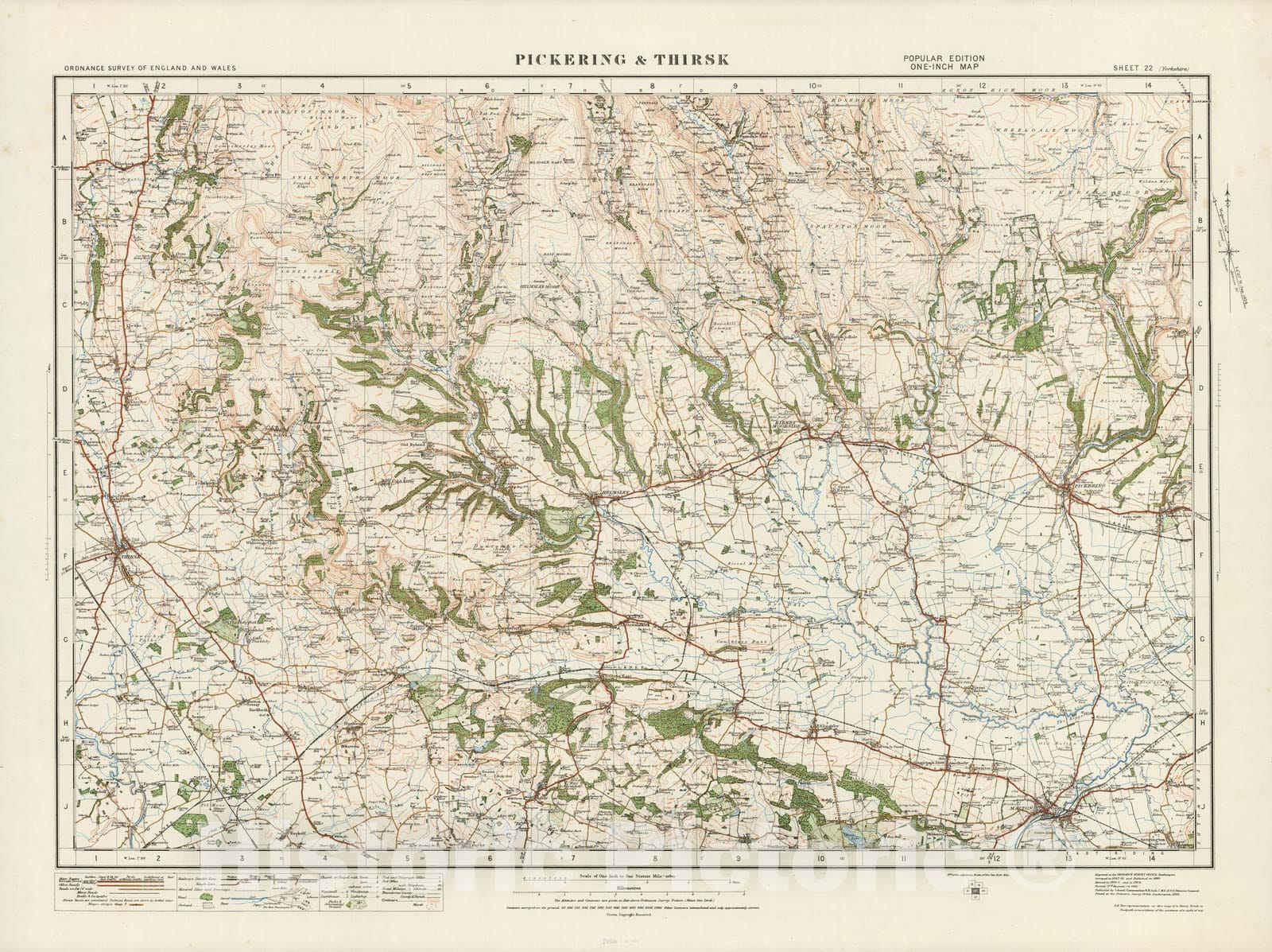 Historic Map : Sheet 22. Pickering & Thrisk. 1921 - Vintage Wall Art ...
