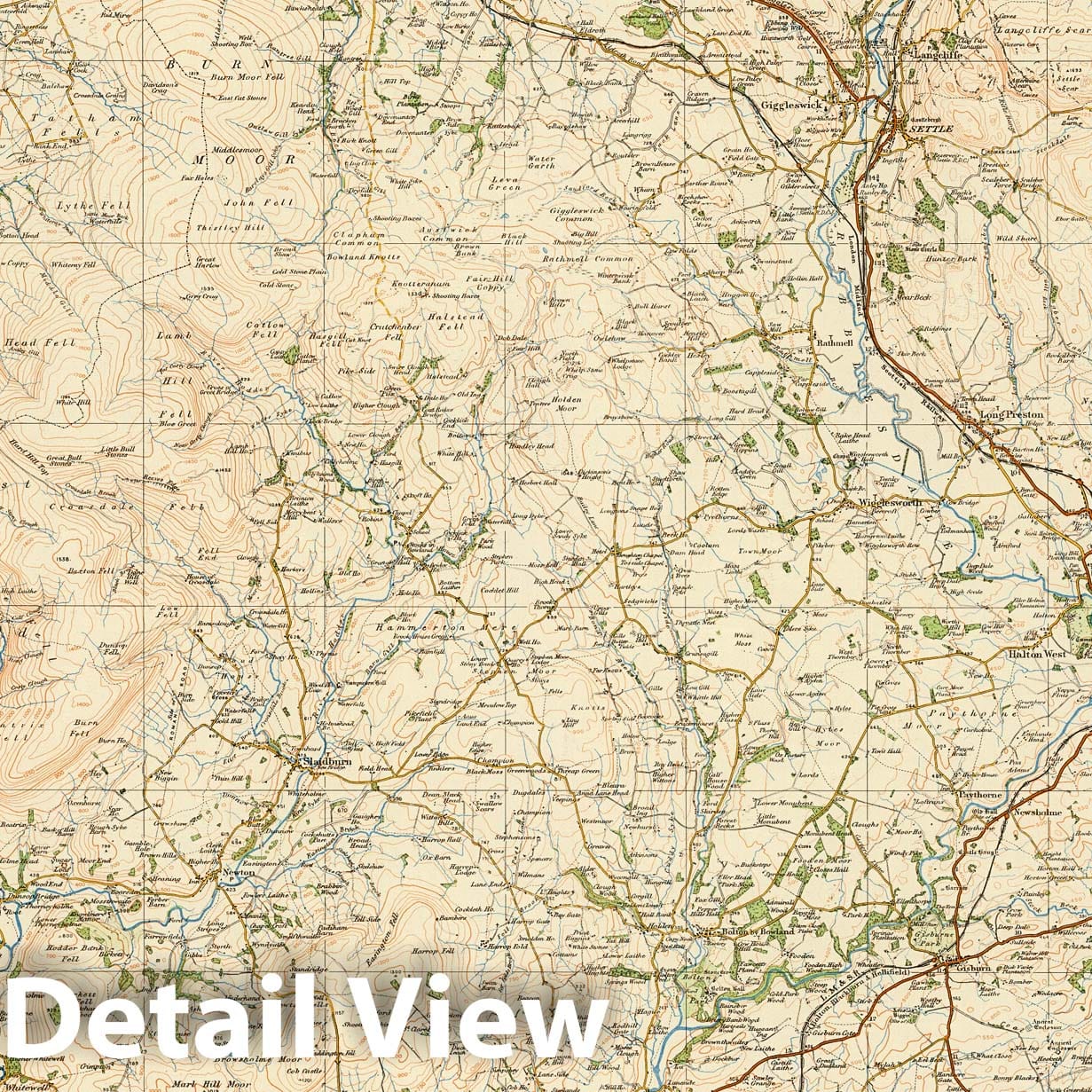 Historic Map : Sheet 25. Ribblesdale. 1920 - Vintage Wall Art ...